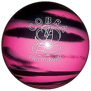 Bowlerstore Products Duckpin Cobra Pro Rubber Bowling Ball 5" - Pink/Black 3lbs 10oz