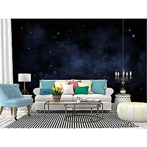 Wall Mural night sky with bright stars and blue nebula deep darks and pictures Peel and Stick Wallpaper Self Adhesive Wallpaper Large Wall Sticker Removable Vinyl Film Roll Shelf Paper Home Decor