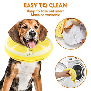 SuplutuX Inflatable Dog Cone, Protective Inflatable Collar for Jumbo Dogs, Soft Adjustable Pet Cone Alternative After Surgery for Wound Healing and Prevent from Biting or Scratching,XL(18"-22.5")
