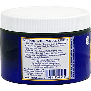 Dr. Singha's Mustard Bath Salts, Therapeutic Bath Detox - Relaxing Bath Soak for Sore Muscles, Restless Nights, Aches, Stress & Tension (8 Ounce)