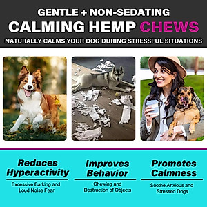Hemp Calming Chews for Dogs 110 Count (8.54 oz), Beef Flavored Dog Calming Chews, Helps with Dog Anxiety, Separation, Barking, Stress Relief, Sleep Calming Aid, for All Breeds & Sizes