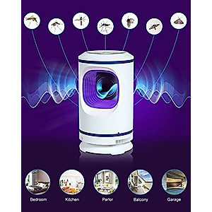 Bug Zapper Indoor, GILAYGROW Insect Trap, Quiet Mosquito Lamp, Electric Mosquito Killer Trap, Fly Trap, Fruit Flies Mosquito Zapper for Bedroom, Living Room, Kitchen, Office(Black) (White)