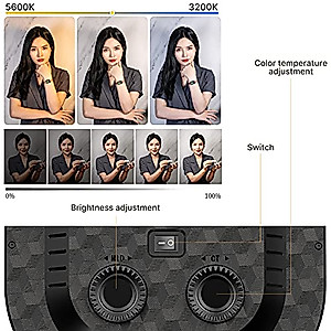 LED Streaming Key Light Desktop- K7 Extendable Home Office Lighting Live Broadcast 360° Fill Professional Studio LED Panel Multi-Layer Diffusion, Edge-lit Technology for Game Video Makeup Photograph