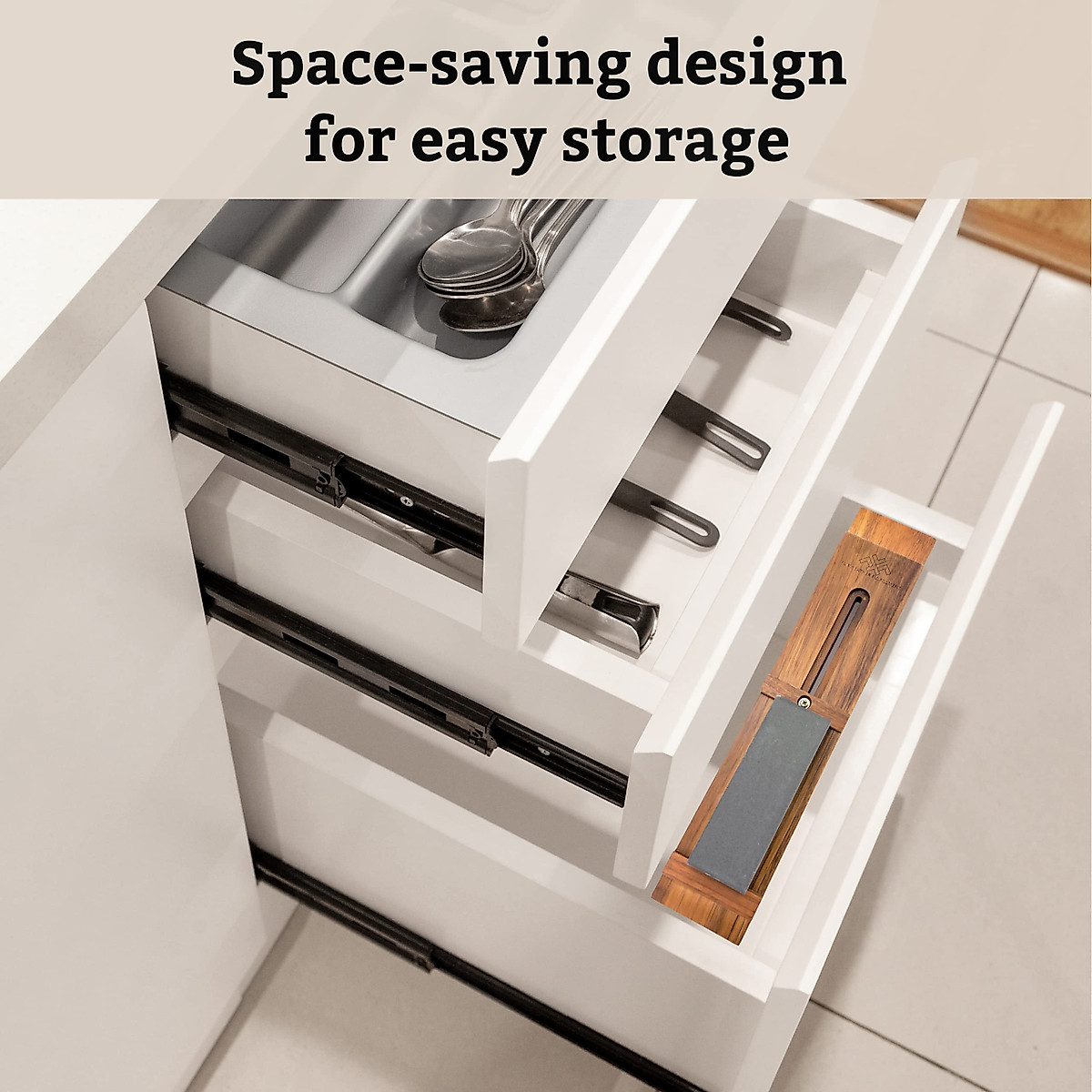 Whetstone Holder for Sink-Ideal for Chef, Cook, Butcher, Knife Collector - Made of Warm Acacia Wood-Sharpen with No Mess-Hyper-Adjustable & Easy Setup