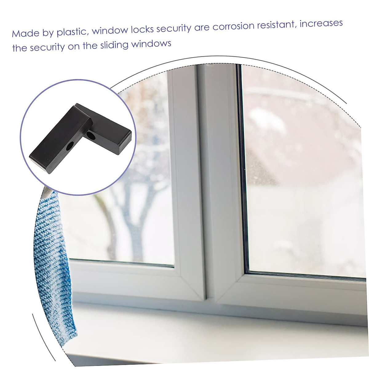 DOITOOL 40 pcs Windows Stoppers Inside Sash Office Sliding Stopper Security Bars Bar for Proof Door Adjustable Childproof Lock Keyless Window Locks Safety Home Black