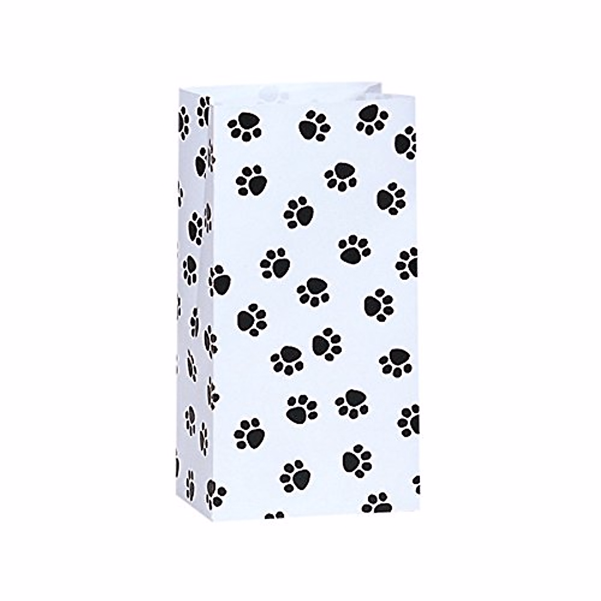 A1 Bakery Supplies 50/set Paw Print Black & White - All-occasion Paper Favor Gift Bags - 2lb - 4-1/4x2-3/8x8-3/16 MADE IN USA