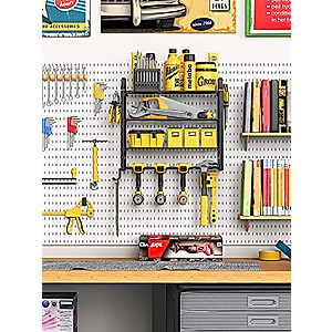 Venkuber Power Tool Organizer, Drill Holder Wall Mount, Garage Tool Organizers and Storage Heavy Duty Tool Shelf Rack
