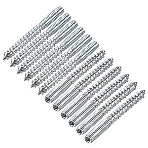 uxcell M6 Hanger Bolts Length 2-3/8"(60mm) Double Headed Bolts Self-Tapping Screw 6mm Wood Joint Furniture Legs 12pcs