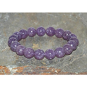 WORLD WIDE GEMS AAA++ Rare Quality 10mm Genuine Lepidolite Bracelet, AAA Grade, Anxiety Relief, Overcoming Addictions, Healing Crystals, Stress Relief,Lithium,Chakra Jewelry Code- WAR5315