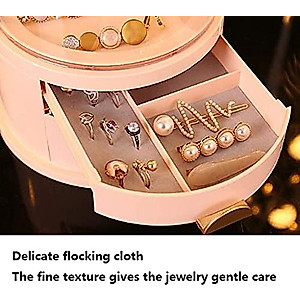 Jewelry Box Jewelry Boxes Jewelry Box Rotating Jewelry Boxes Multifunctional Necklace Hangers ABS Dust Cover Organizer Box Large Capacity Exquisite Storage Boxes jewellery case Jewelry Organizer