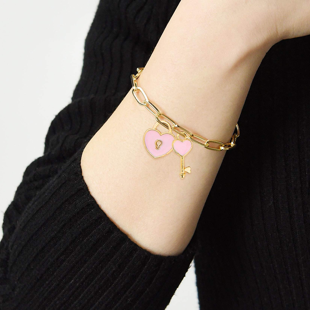 tiggell 20pcs Chain Bracelets Kit Alloy Link with Lobster Clasps for Christmas DIY Women Jewelry Findings Bracelet Making (Gold & Silver)