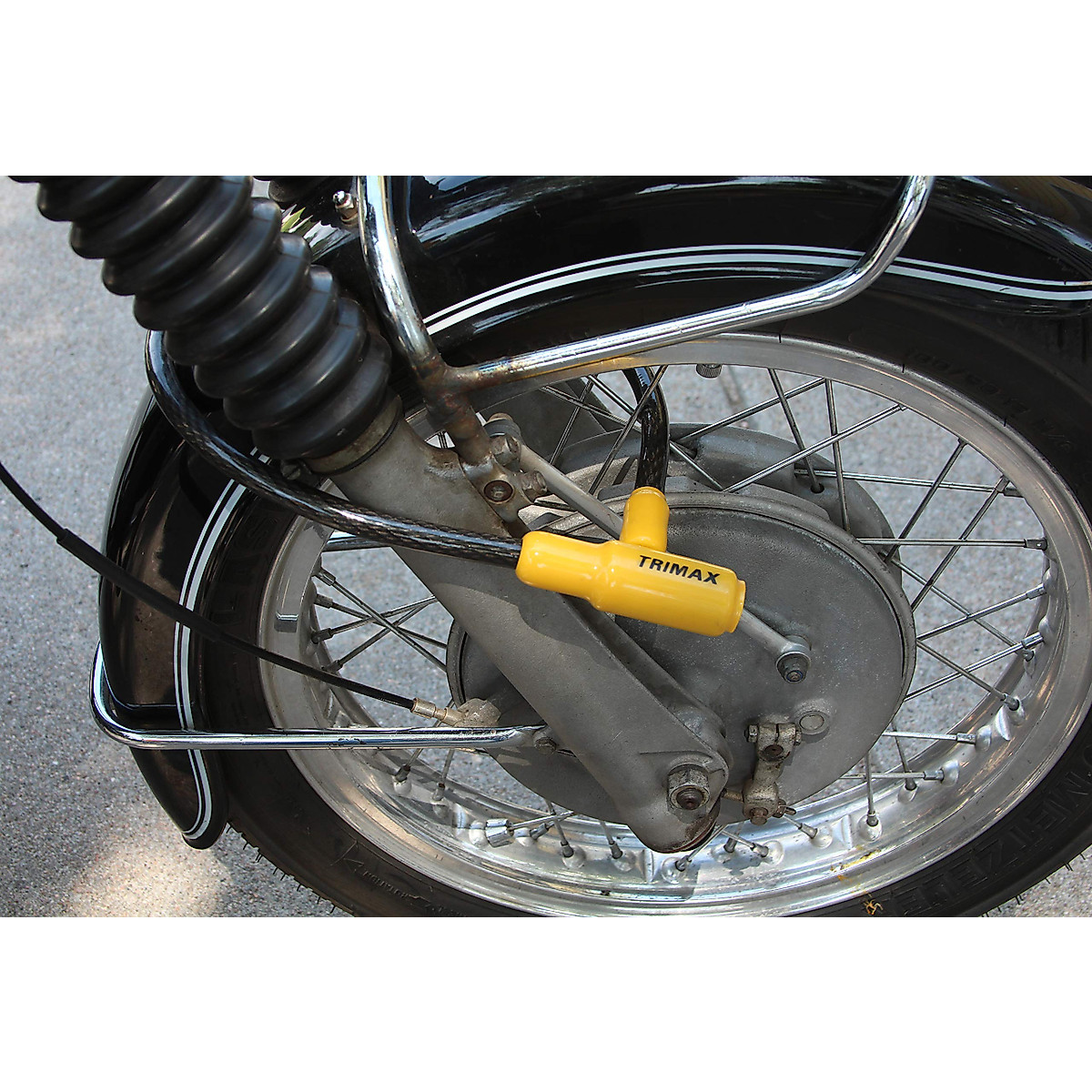 Trimax TQ1532 Trimaflex Integrated Keyed Cable Lock, Yellow / Black, (32" Length x 15mm)