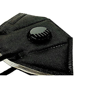 Face Mask Black Disposable with Breathing-Valve 10 Pack | Black Face Masks for Men and Woman 5 Layer | Disposable Face Mask for Protection | Breathable Sport Face Mask Lightweight Comfortable on Skin