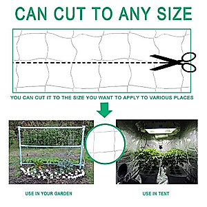 Heavy Duty Trellis Netting Roll - 59''x328' Plastic Plant Trellis Net for Climbing Plants