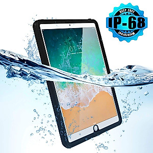 iPad 9.7 inch 2017/2018 Waterproof Case,AICase IP68 Waterproof 360 Degree All Round Protective Ultra Slim Thin Dust/Snow Proof with Lanyard Shockproof Case for Apple iPad 5th 6th Generation