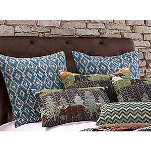 Greenland Home Black Bear Lodge Pillow Sham, Euro, Multicolored