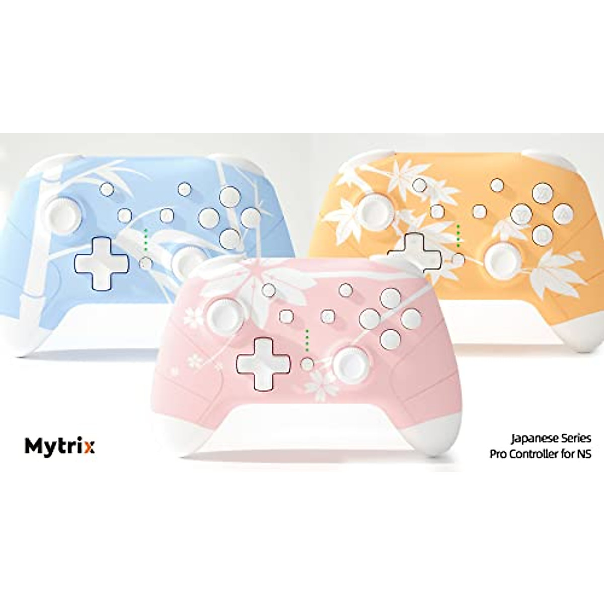 Mytrix Updated Wireless Pro Controllers for Nintendo Switch, Windows PC iOS Android Steam/Steam Deck, Sakura Pink Bluetooth Controller with Programmable, Wake-Up, Headphone Jack, Auto-Fire Turbo, Motion, Vibration