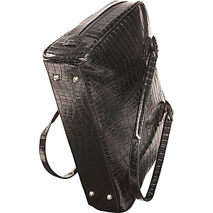 Mobile Edge Women's Black, Milano 15.4 Inch Business Laptop Handbag Faux Croc, Soft Poly-Suede Lining Protection, MEMC1S