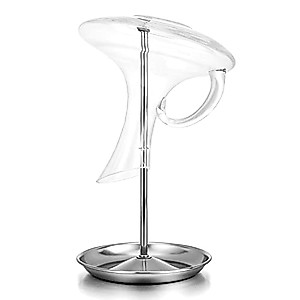 Drincarier Wine Decanter Drying Stand with Silicone Head to Prevent Scratches-Detachable Shelf Decanter Rack Holder with Drip Catching Base, Decanter and Wine Glass NOT Included (Water Plate Type)…