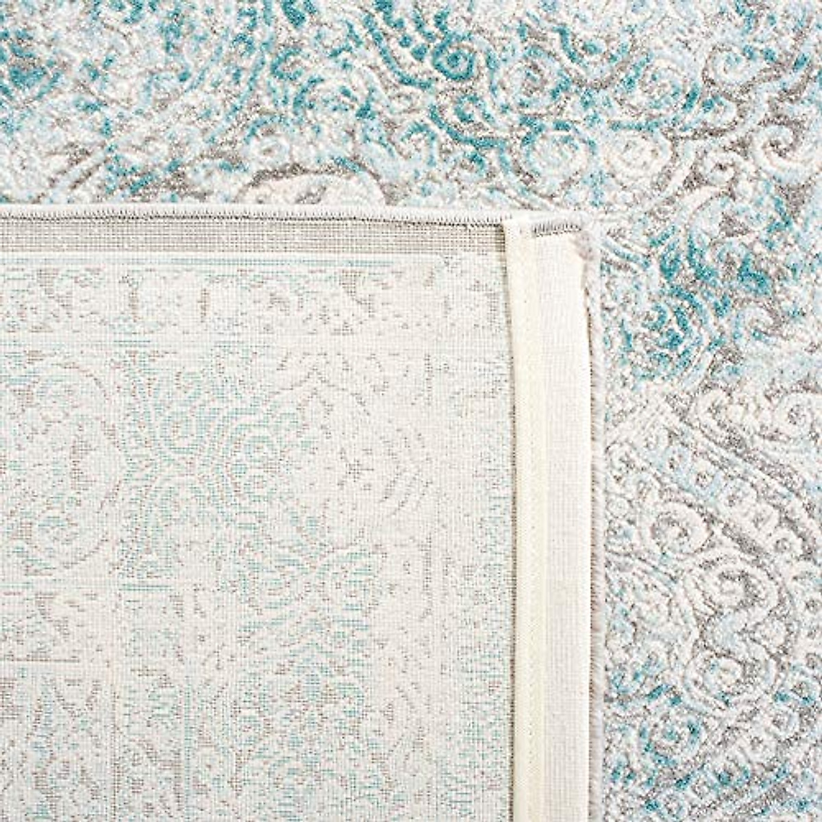 SAFAVIEH Passion Collection Accent Rug - 2'2" x 4', Turquoise & Ivory, Vintage Distressed Design, Non-Shedding & Easy Care, Ideal for High Traffic Areas in Entryway, Living Room, Bedroom (PAS401B)