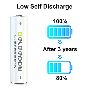 Deleepow Rechargeable AA Batteries High Capacity 3300mAh AA Battery 1.2V 8-Pack Double A Batteries with 8-Bay LCD Individual Charger