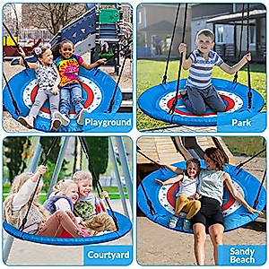 Large Saucer Tree Swing - 40 Inch Saucer Swing with Hanging Straps, 800lb Weight, 900D Oxford Waterproof, Tree Swings for Kids Outdoor Swing for Kids Adults Swing Sets for Backyard, Park, Playground