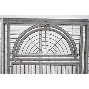 Flyline Corner Bird Cage for Cockatiel Parakeet Black and White (White Vein)