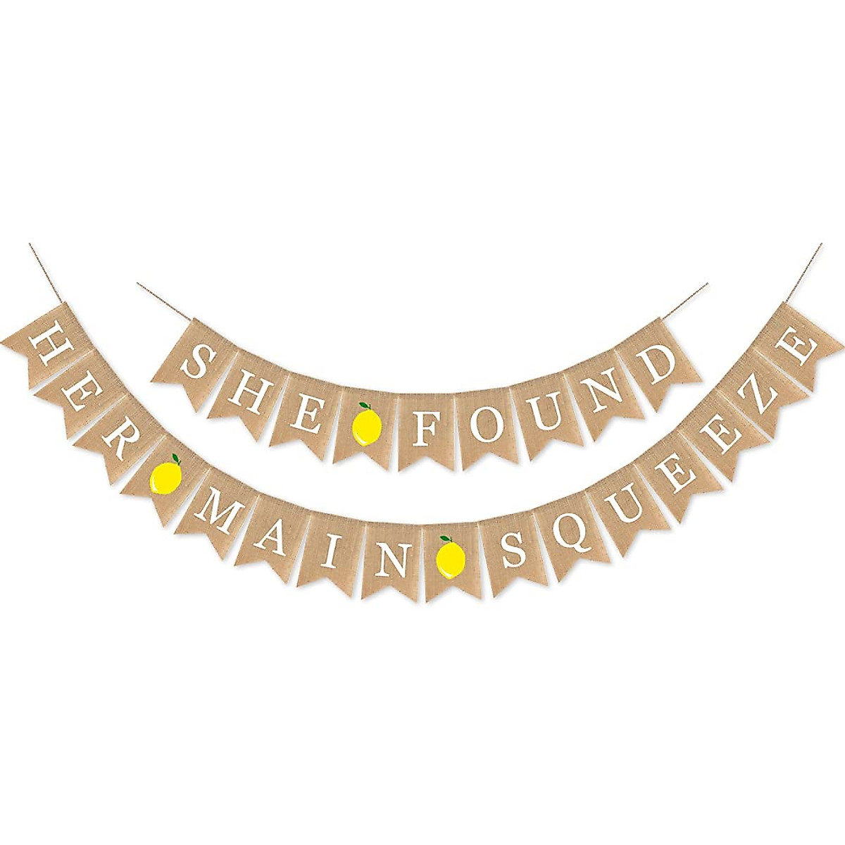 SWYOUN Burlap She Found Her Main Squeeze Banner Lemon Bridal Shower Party Supplies Lemonade Bachelorette Party Decoration