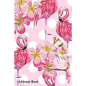 Address Book: For Contacts, Addresses, Phone, Email, Note,Emergency Contacts,Alphabetical Index With Flamingo Watercolor Floral Leaves
