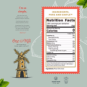 ONE IN A MILL Citric Acid Powder 3LB | Food Grade for Cooking, Baking, Canning, and Cheese Making | All-Natural Preservative & Flavor Enhancer | DIY Skincare, Bath Bombs, Water Softening, and Cleaning