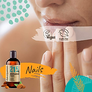 Naissance Sweet Almond Oil 8 fl oz - Pure & Natural, Vegan, Non GMO, Hexane Free, Cruelty Free - Ideal for Haircare and Skincare, Aromatherapy & Massage