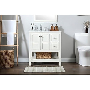 Elegant Kitchen and Bath 32 inch Single Bathroom Vanity Cabinet - White
