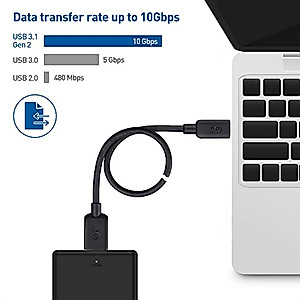 Cable Matters USB C to Micro USB 3.0 Cable 3.3 ft with 10 Gbps Data Transfer (USB C to Micro B 3.0, USB C Hard Drive Cable) in Black