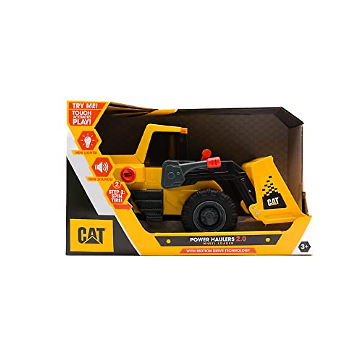 CAT Construction Toys, CAT Construction 11.5" Power Haulers 2.0 Wheel Loader, Lights and Sounds, Ages 3 and up