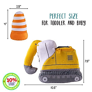 Talking Excavator Plush Toy Set | Includes 3 Construction Items | Plush Construction Stuffed Toy | Excavator Toy Truck | Plush Stuffed Construction Truck