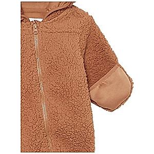 Amazon Essentials Unisex Babies' Sherpa Fleece Bunting Suit, Light Caramel, 12 Months