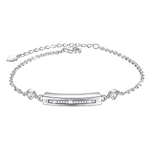 DAOCHONG Sterling Silver Forever in My Heart CZ Cremation urn Locket Memorial Ashes Holder Bangle Urn Keepsake Bracelet 7+2"