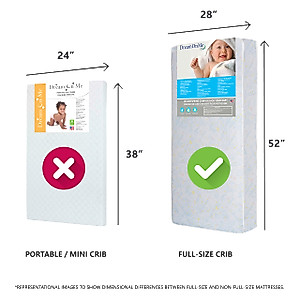 Dream On Me Stars Bright Crib & Toddler 180 Coil Mattress, Greenguard Gold Certified, Made in USA, Waterproof Cover