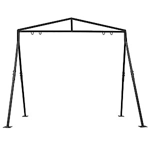 WUPYI Upgraded Metal Porch Swing Stand with 4 Hooks,Heavy Duty 440 LBS Weight Capacity Hanging Swing Frame Set for Outdoor Backyard Patio