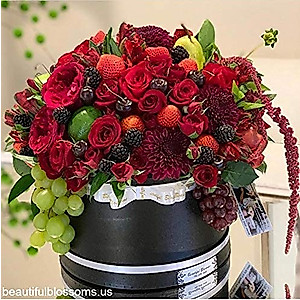 UNIKPACKAGING Premium Quality Round Flower Box, Gift Boxes for Luxury Flower and Gift Arrangements, Set of 3 pcs (L/M/S) (Black with White Rim)