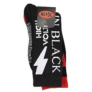AC/DC Logo Athletic Crew Socks 2 Pair Pack For Men