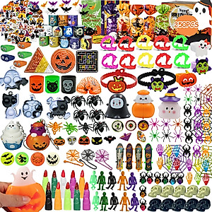 SQZUWIT 250Pcs Halloween Party Favors Bulk Toys Assortment for Kids, Teens Halloween Goodie Treat Bags Fillers, Pinatas Stuffers, Classroom Prizes, Treasure Box Toys