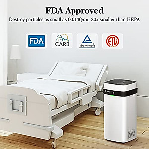 Airdog X5 Medical Grade Air Purifier with FDA , Up to 1614ft2, Washable Filter Ozone Air Purifier for Home Large Room, 360° Removes Viruses, Mold, Bacteria, Allergens, Asthma Triggers, Smoke, Odor Pets, Dust