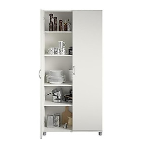 Pemberly Row Engineered Wood Transitional 36" Utility Storage Cabinet in White