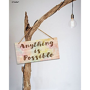 Anything is Possible 20X30 cm Metal Retro Look Decoration Plaque Sign for Home Kitchen Bathroom Farm Garden Garage Inspirational Quotes Wall Decor