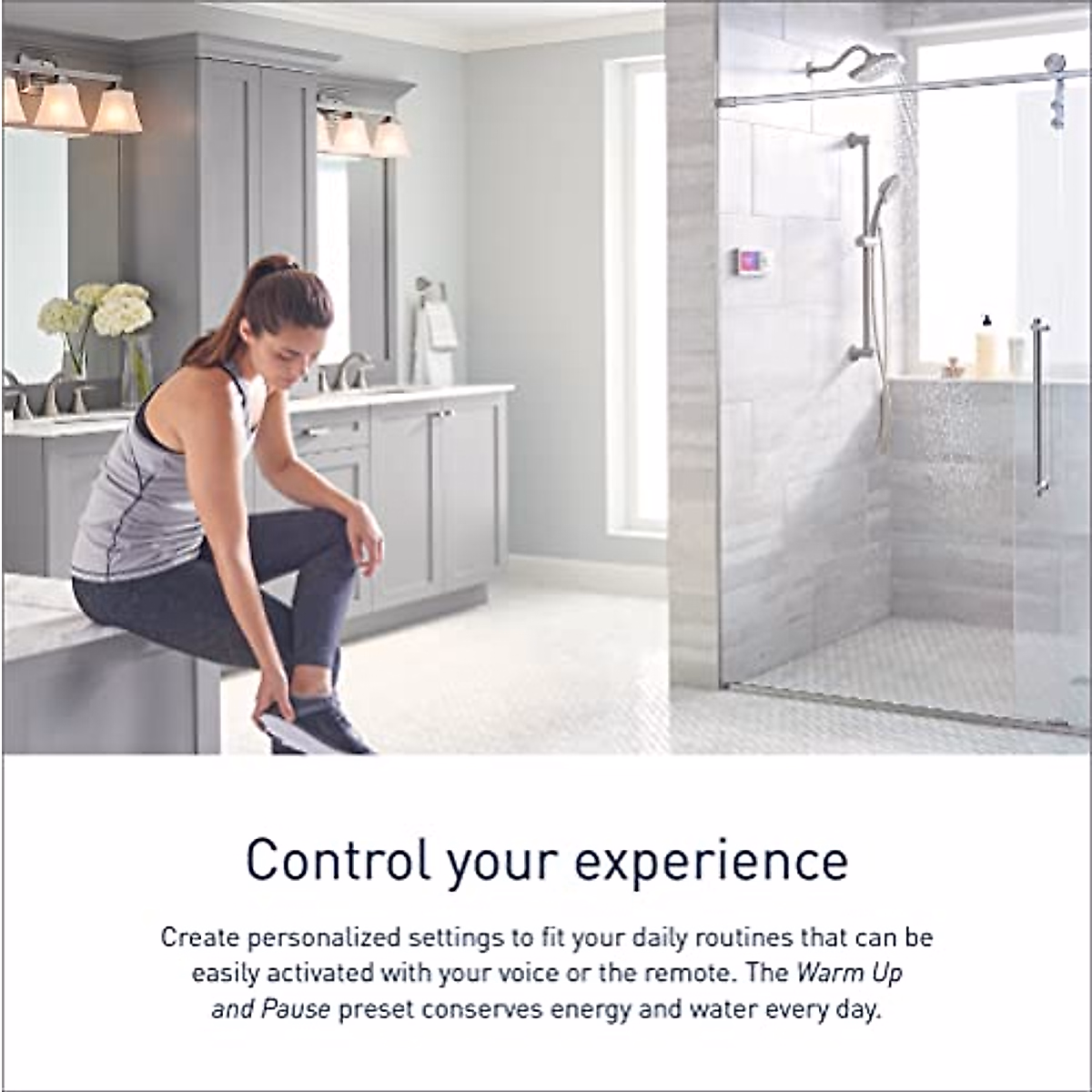 Moen Matte Black Smart Shower 4-Outlet Digital Shower Controller for Thermostatic Shower Valve, TS3304BL
