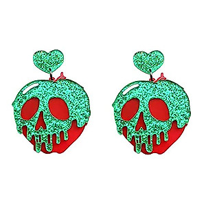 Poison Apple Snow White Witches Earrings for Women. Cute Halloween Cosplay Earrings for Women, Teens, College Students and Adults.