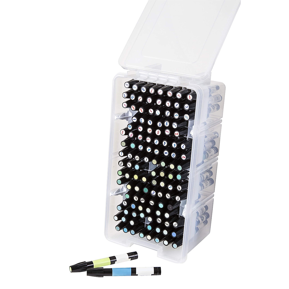 ArtBin 6939AB Marker Storage Tray - Holds up to 64 Pens, Pencils, Markers, Brushes, etc., [1] Plastic Storage Tray, White