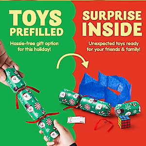 JOYIN 8 Pack Christmas Party Favor Non-Snap Christmas Party Table Favors with Holiday Party Favor Supplies for Kids and Adults, Christmas Parties, Dinners and Holidays