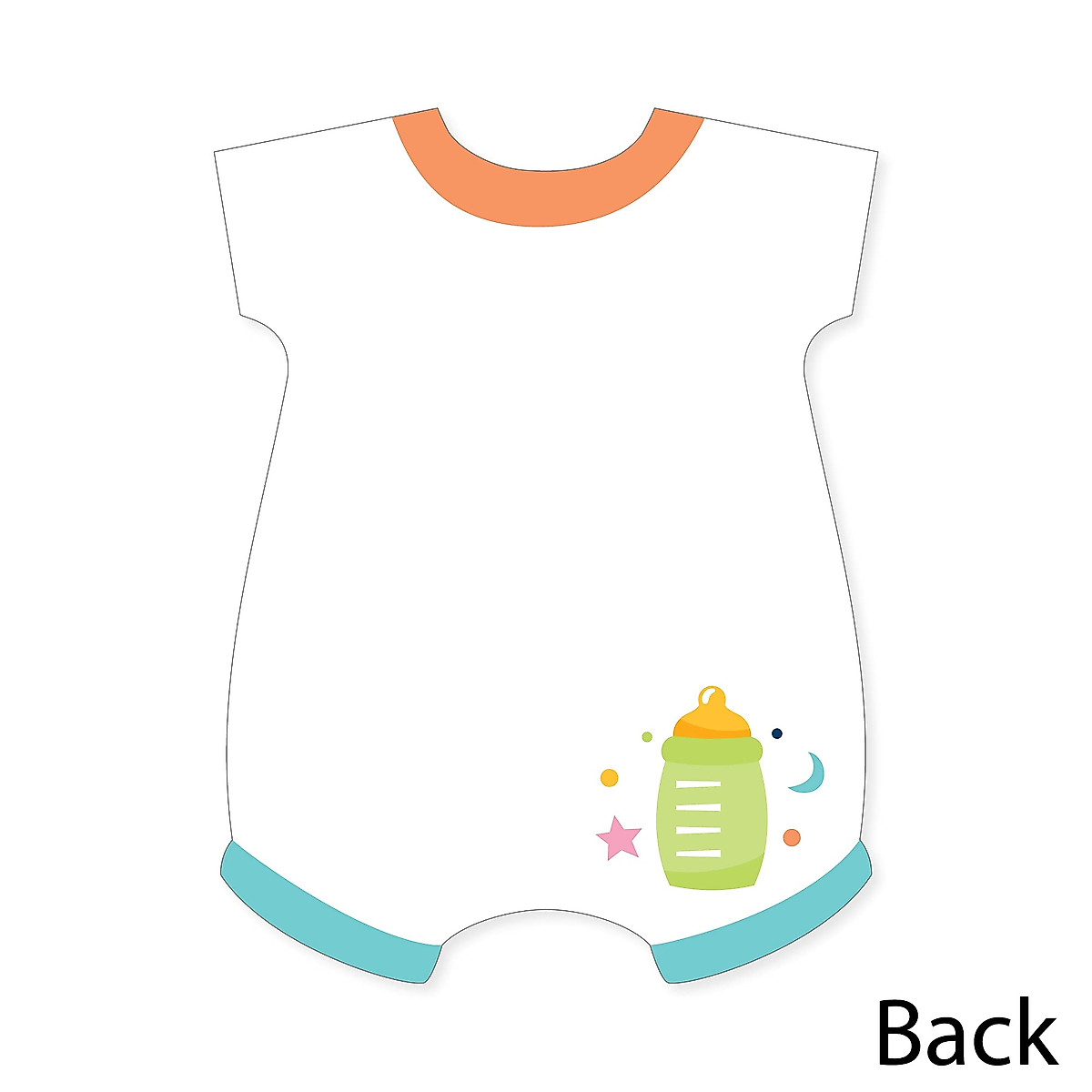 Big Dot of Happiness Colorful Baby Shower - Shaped Thank You Cards - Gender Neutral Party Thank You Note Cards with Envelopes - Set of 12